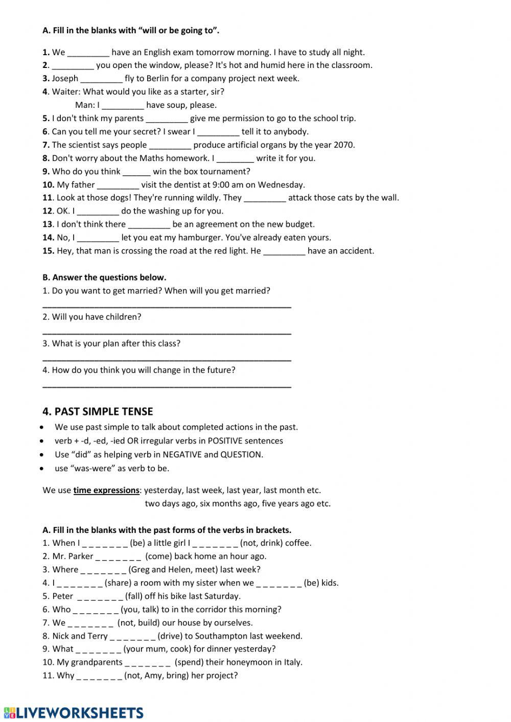 Tense Revision 5469686 | MagdaGo | Live Worksheets