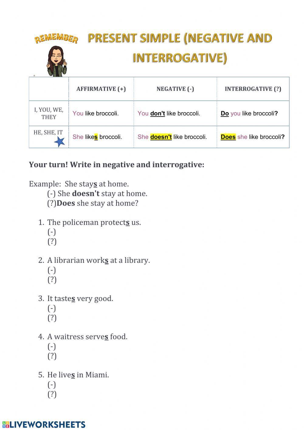Present simple online exercise for Grade 2 | Live Worksheets