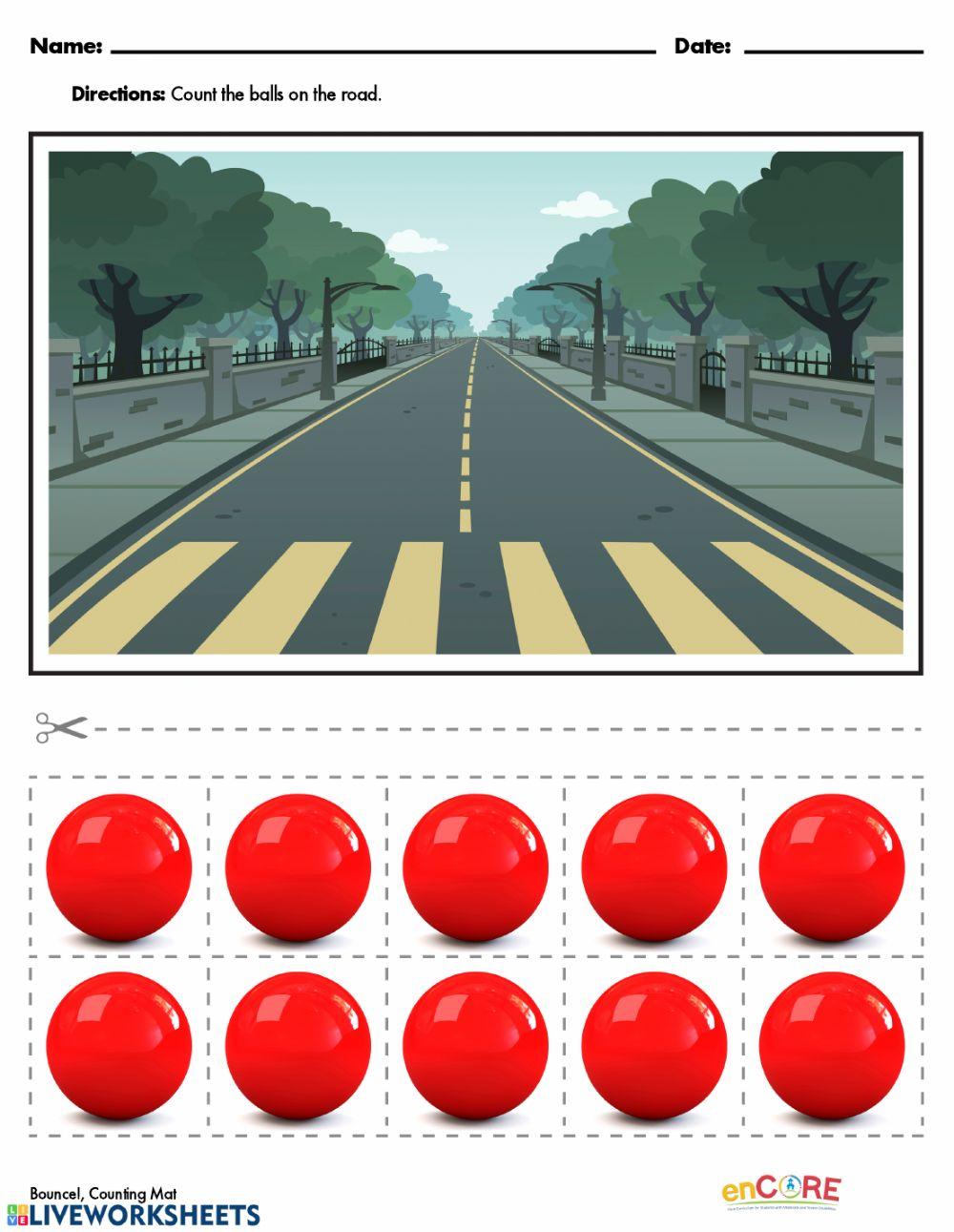 Bounce Counting Mat worksheet | Live Worksheets