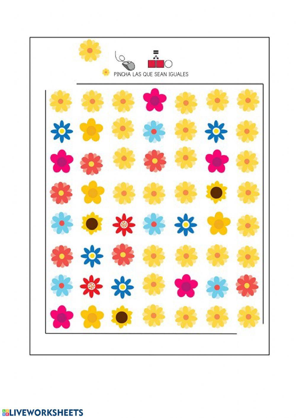 Busca los iguales al modelo worksheet | Live Worksheets