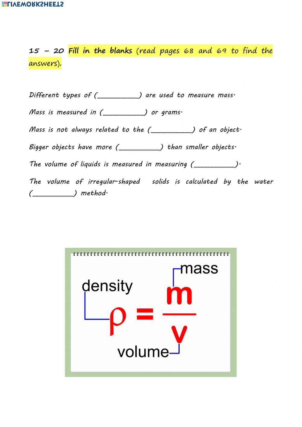 Natural sc 7 matter worksheet | Live Worksheets