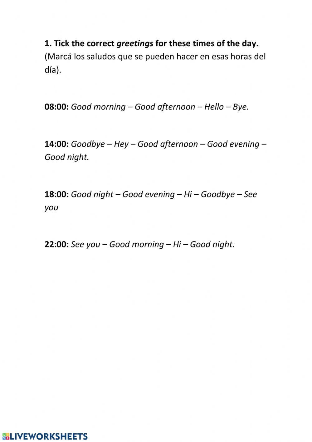 Revision on time worksheet | Live Worksheets