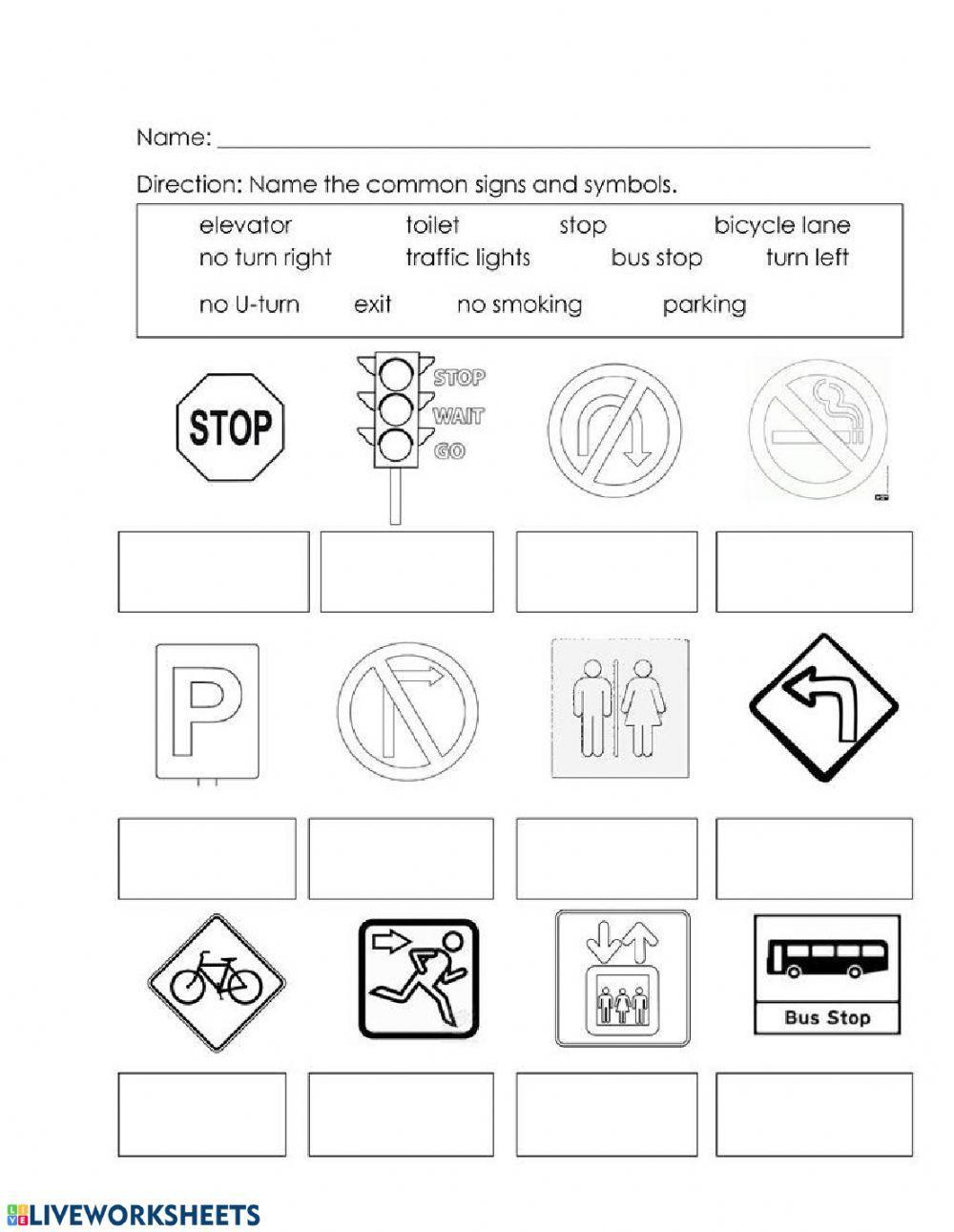 Sign and symbols | Free Interactive Worksheets | 101294