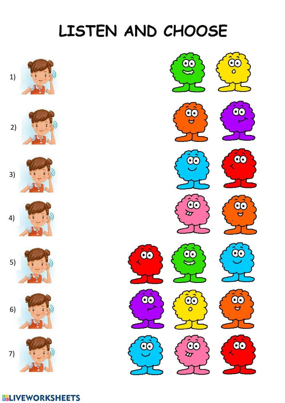 Colours online activity for Young Learners | Live Worksheets