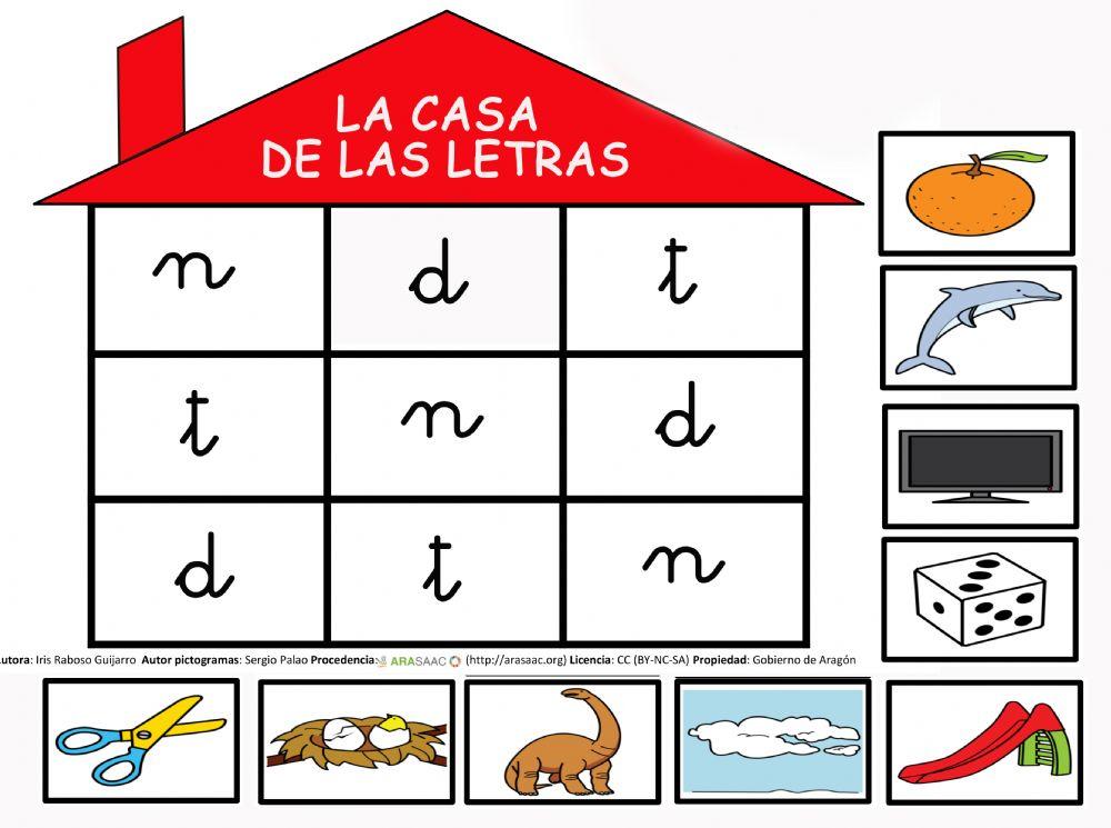 Casa de letras worksheet | Live Worksheets