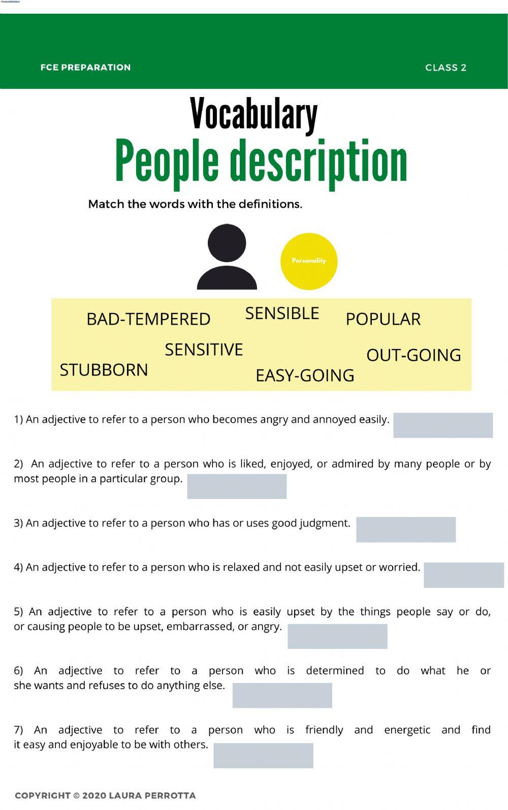 5476764 | FCE- personality adjectives