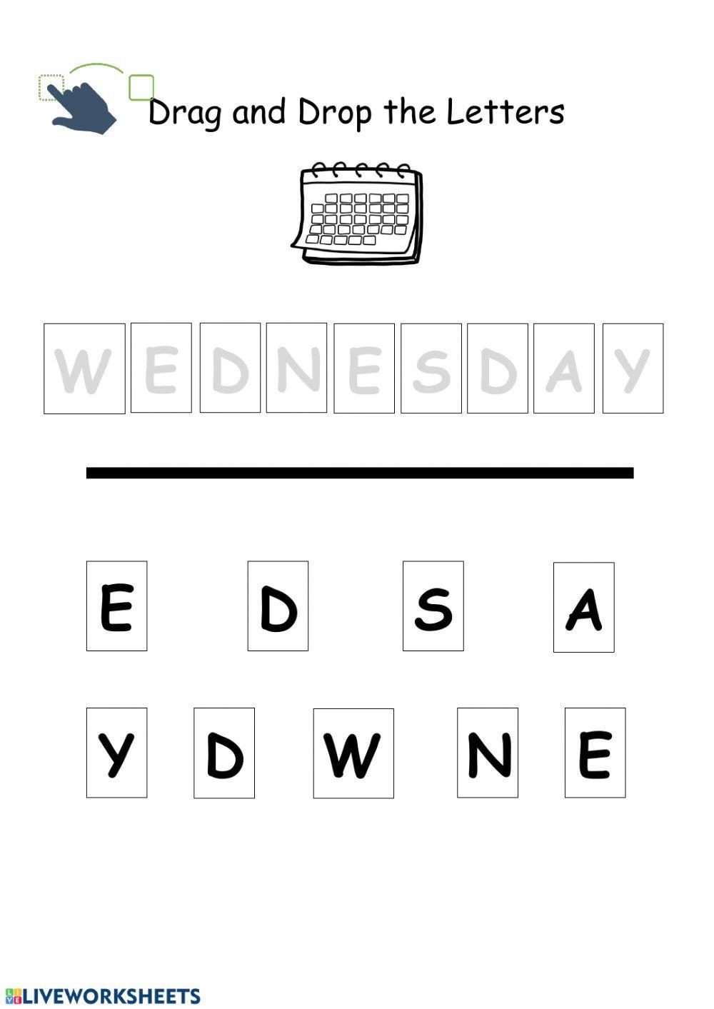 Wednesday Drag … | Free Interactive Worksheets | 102354