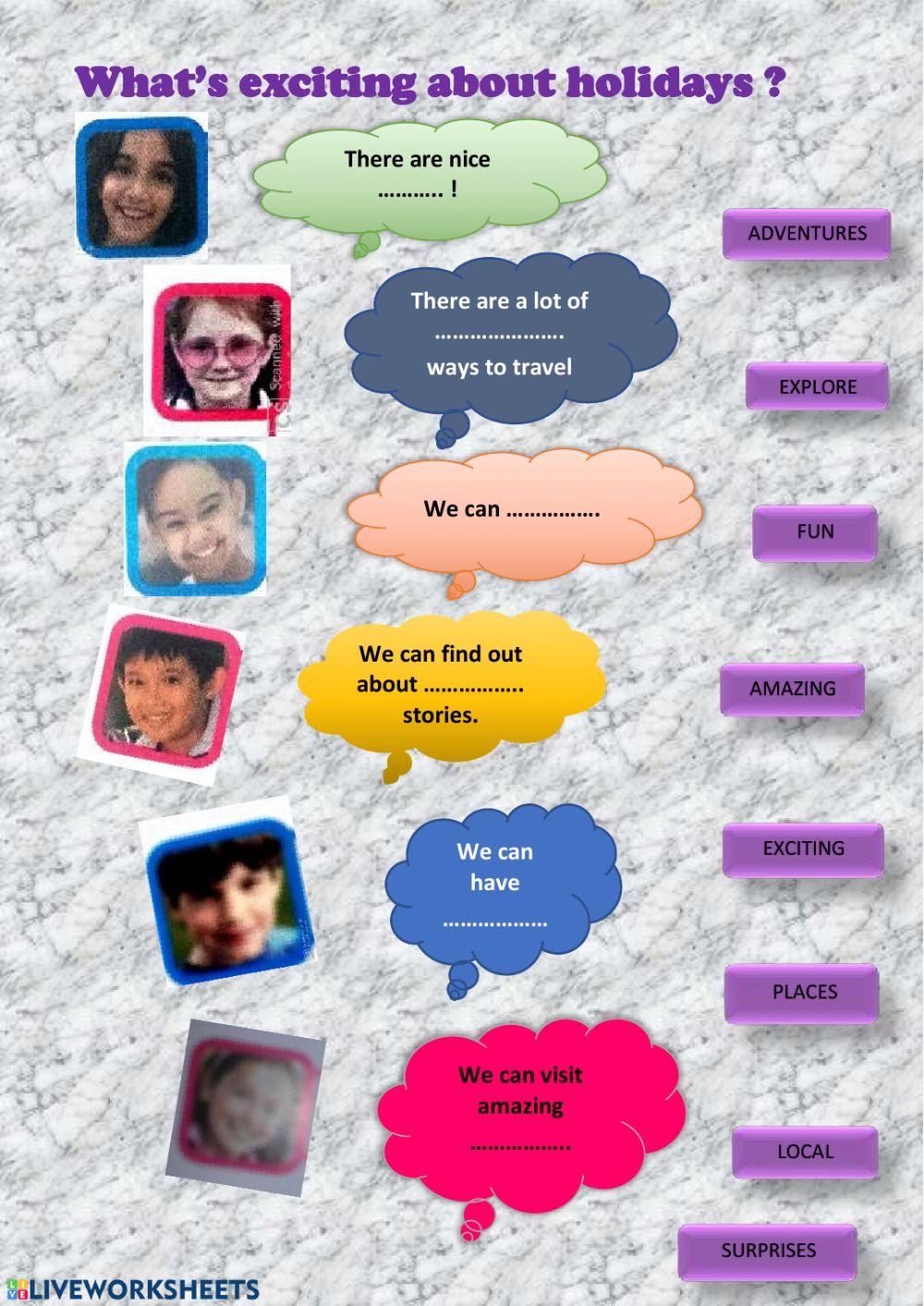 What's exciting… | Free Interactive Worksheets | 102451