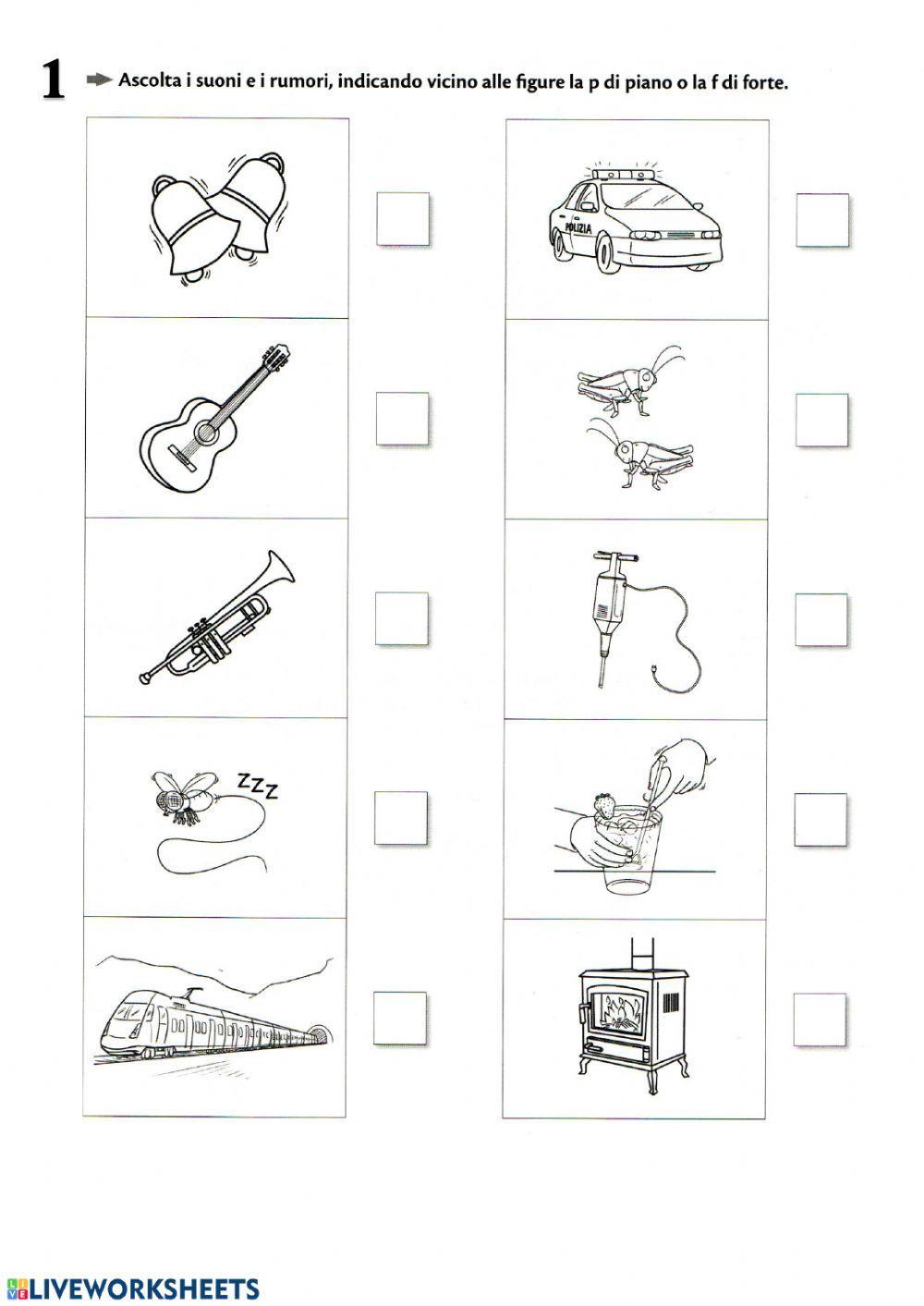 Suoni forti e d… | Free Interactive Worksheets | 102841
