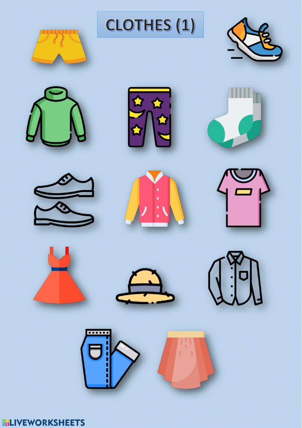 Clothes 1 worksheet | Live Worksheets