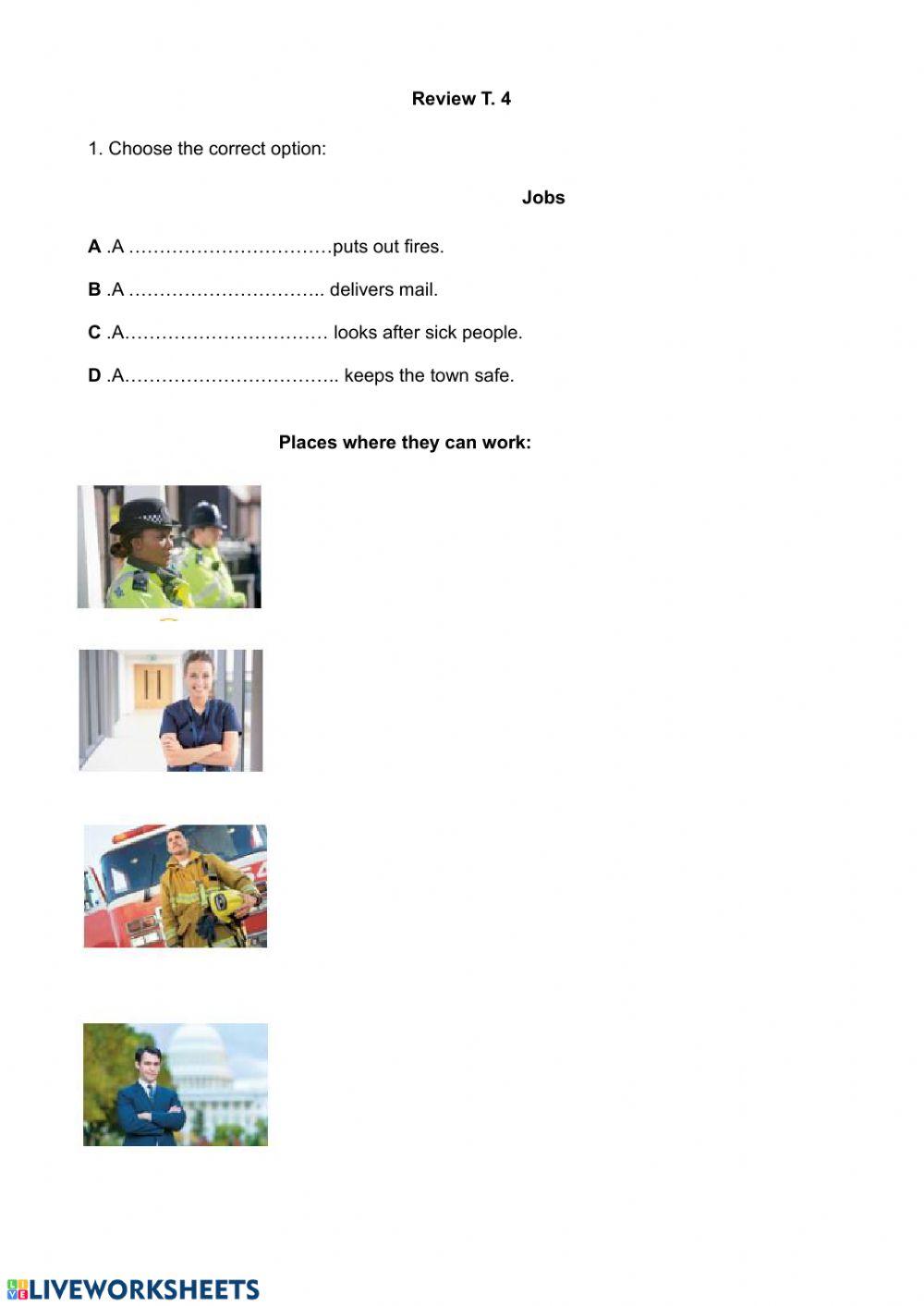 Jobs activity for 2 | Live Worksheets