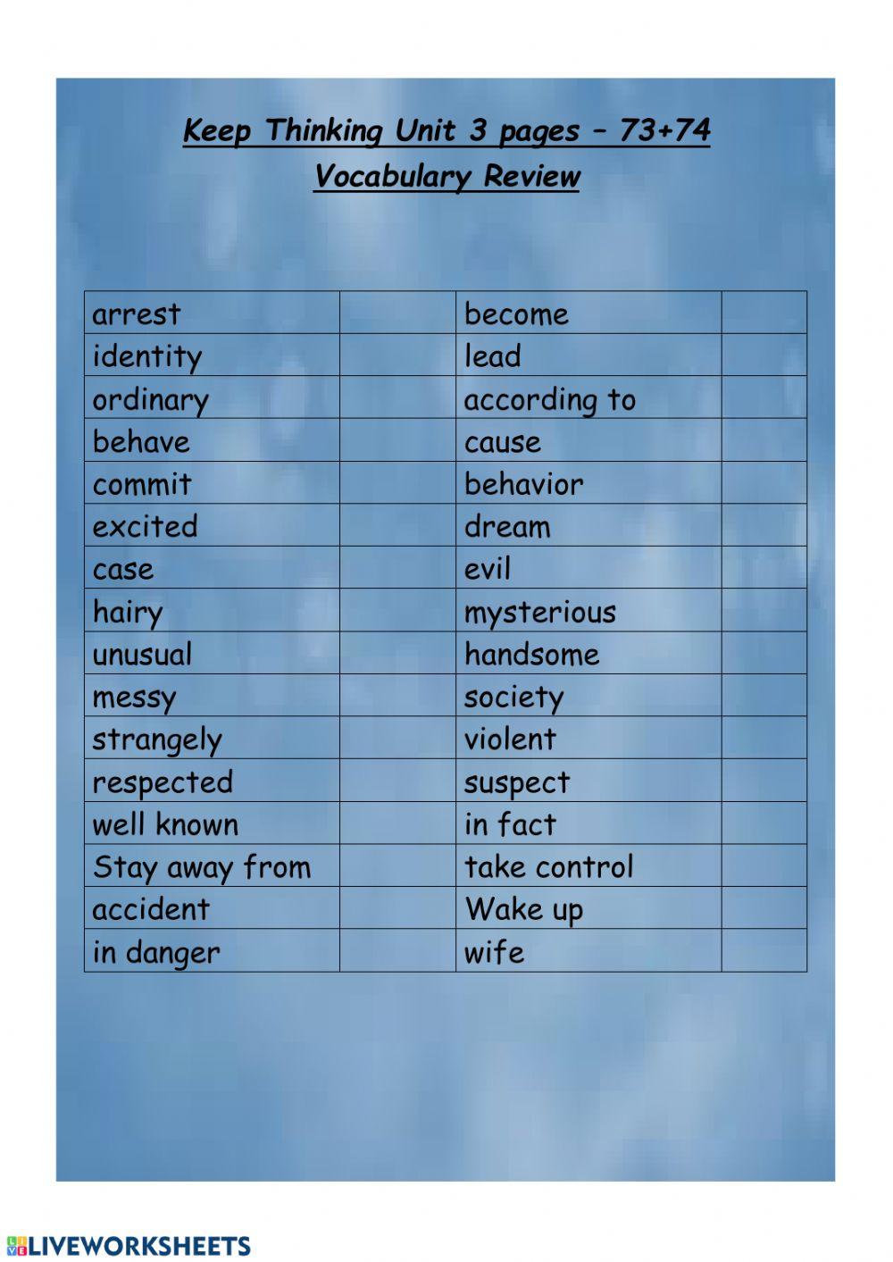 104426 | Keep thinking unit 3 quiz 1 pages 73+74