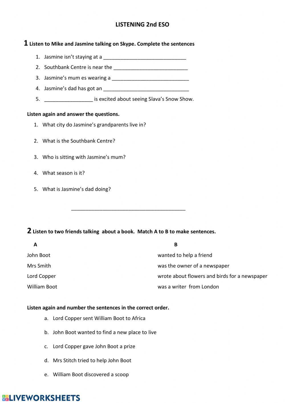 talking and listening es and os