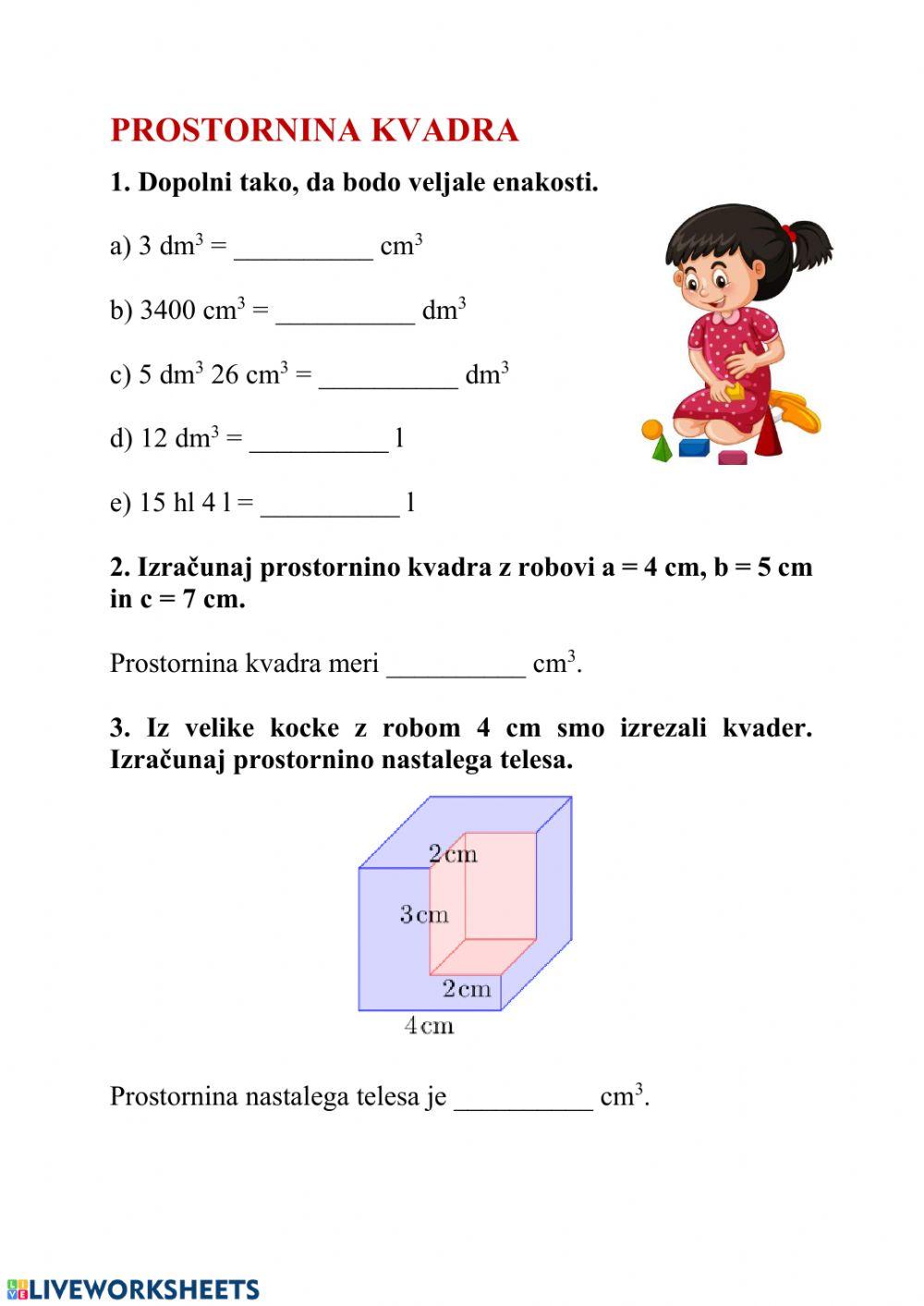 102541 | Prostornina | Barbara Kovač | LiveWorksheets