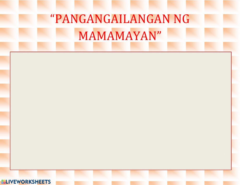 Pangangailangan ng Mamamayan worksheet | Live Worksheets