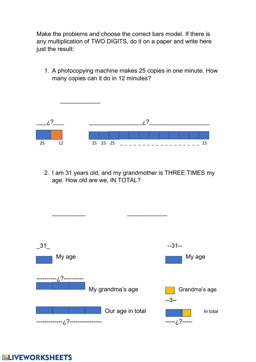 Problems 105877 | cprochapea4 | Live Worksheets