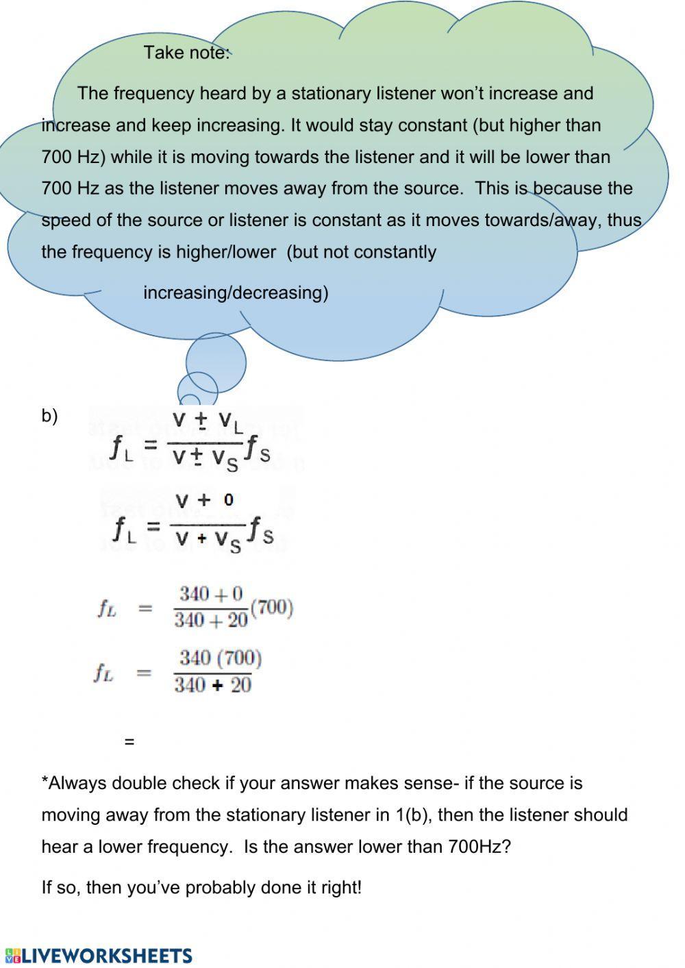 Doppler effect 3 | Free Interactive Worksheets | 106219