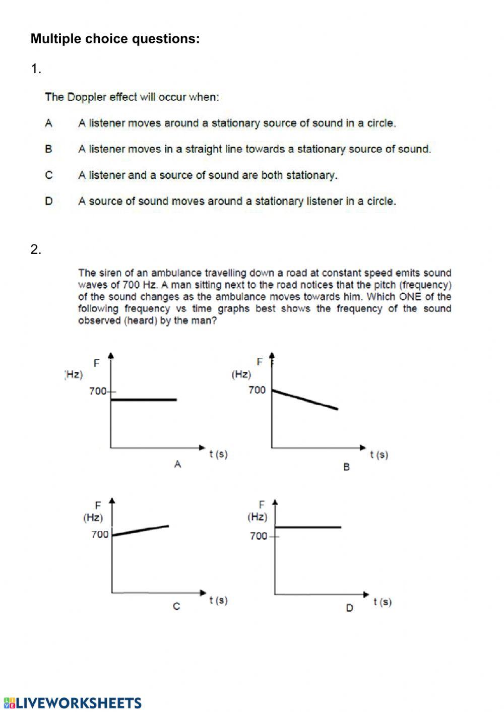 Doppler effect 4 | Free Interactive Worksheets | 106243