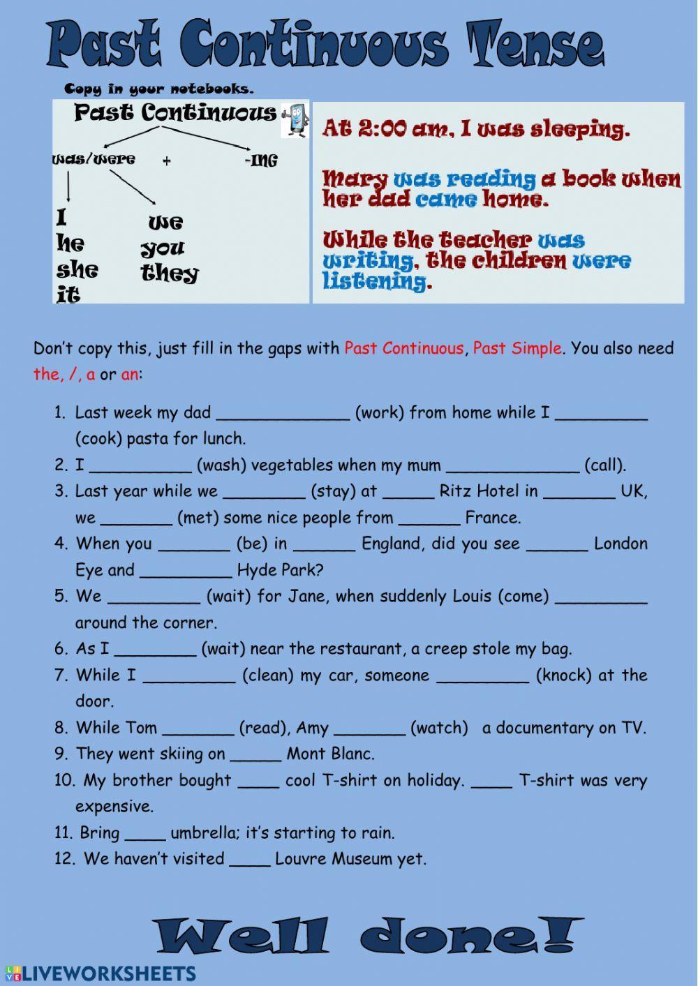 Past Continuous 106323 | funfamily | Live Worksheets