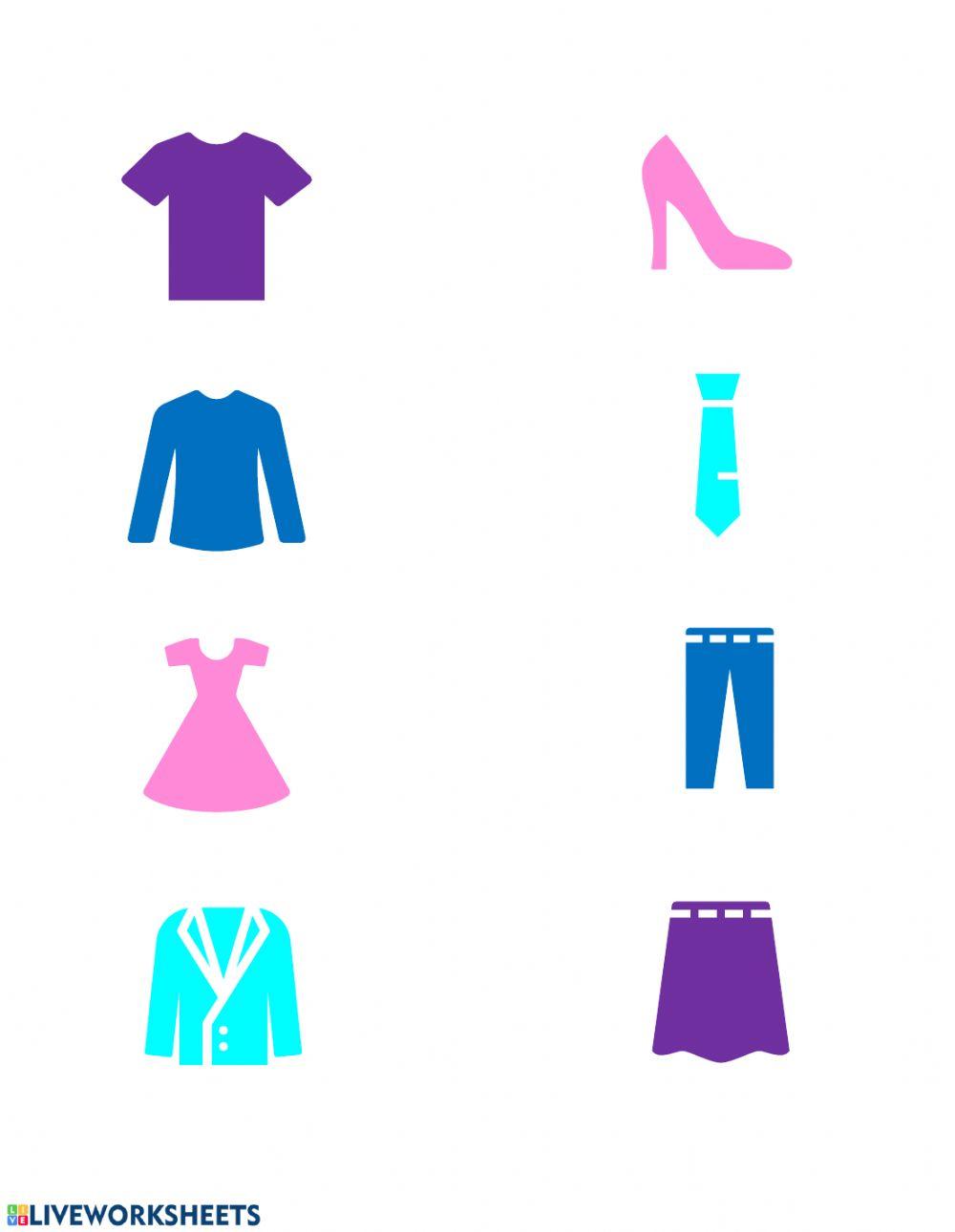 Matching Outfits worksheet | Live Worksheets