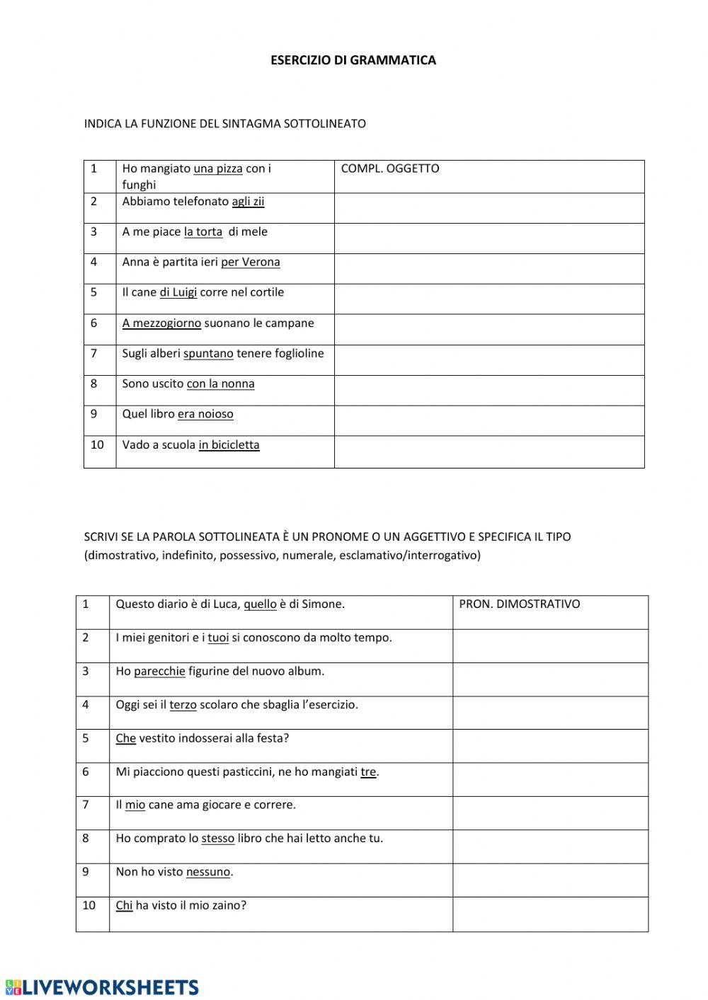 106692 | Esercizio grammatica 2 | silviaberzuini