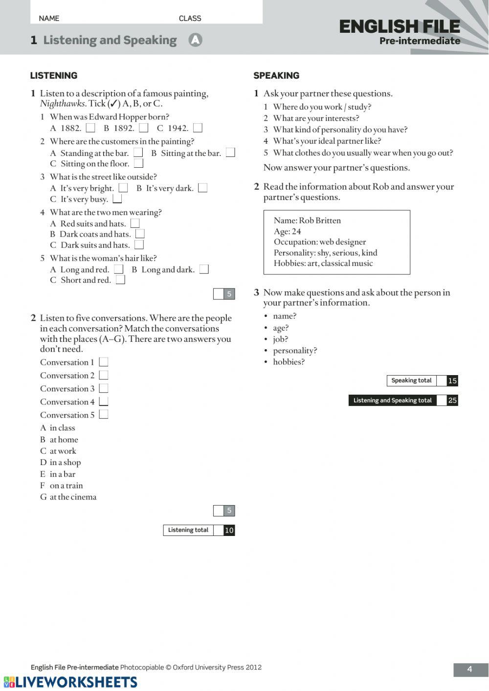 Unit 1 English … | Free Interactive Worksheets | 5487655