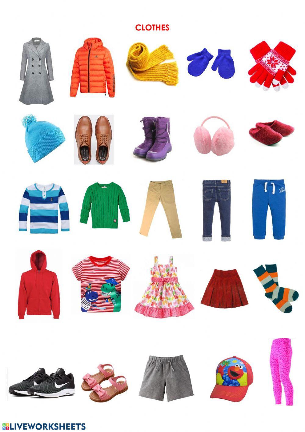Clothes online exercise for GRADE 2 | Live Worksheets