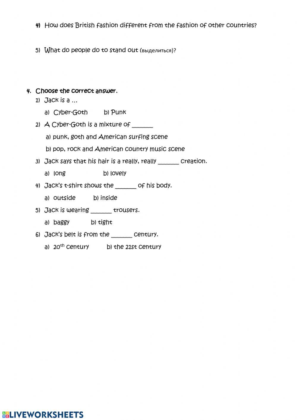 Video Camden Fashion | AnnaLeo | Live Worksheets