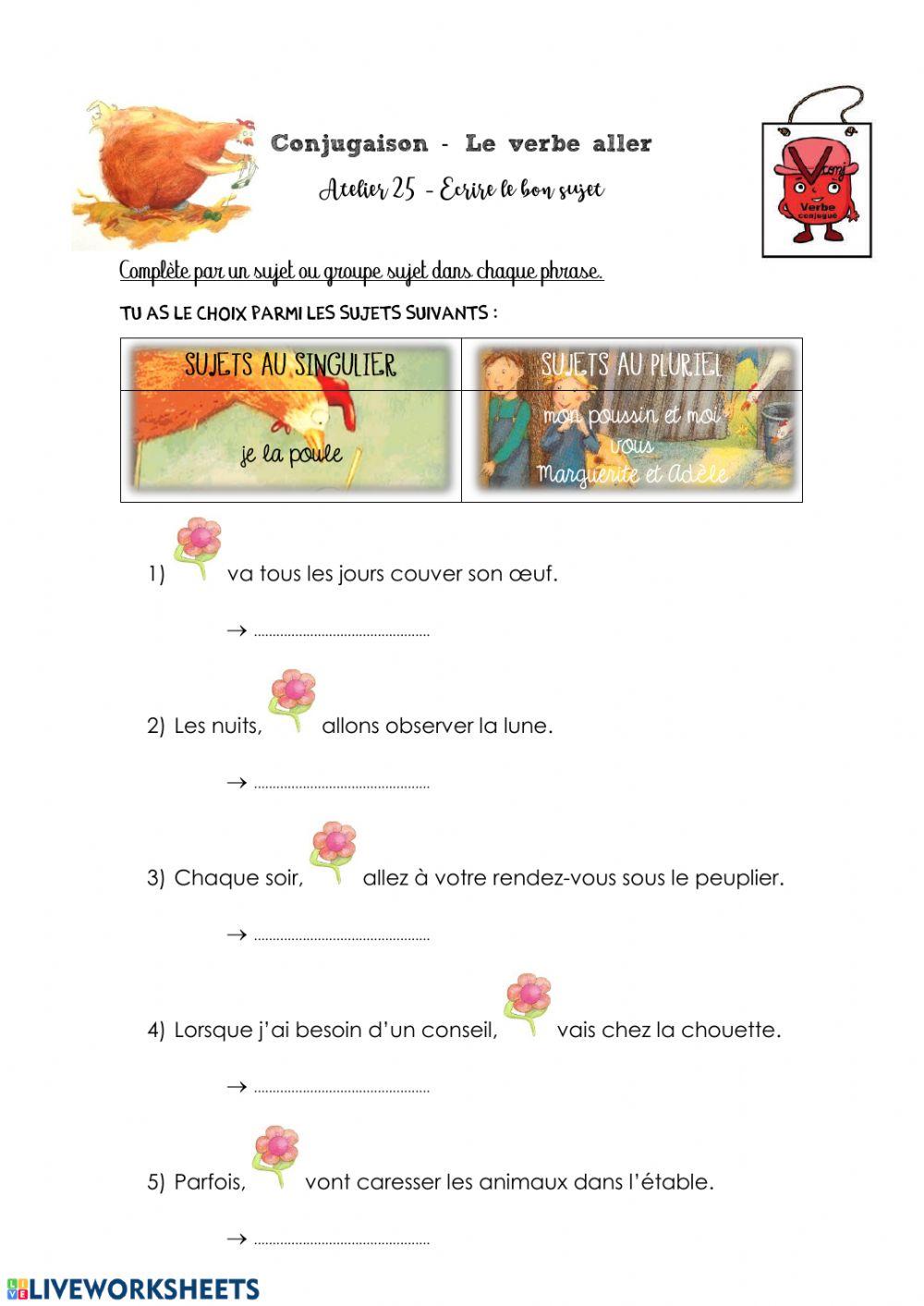 J'attendrai Pâques - le verbe aller worksheet | Live Worksheets