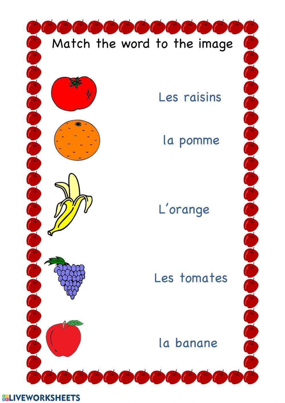 Match the word anf image worksheet | Live Worksheets