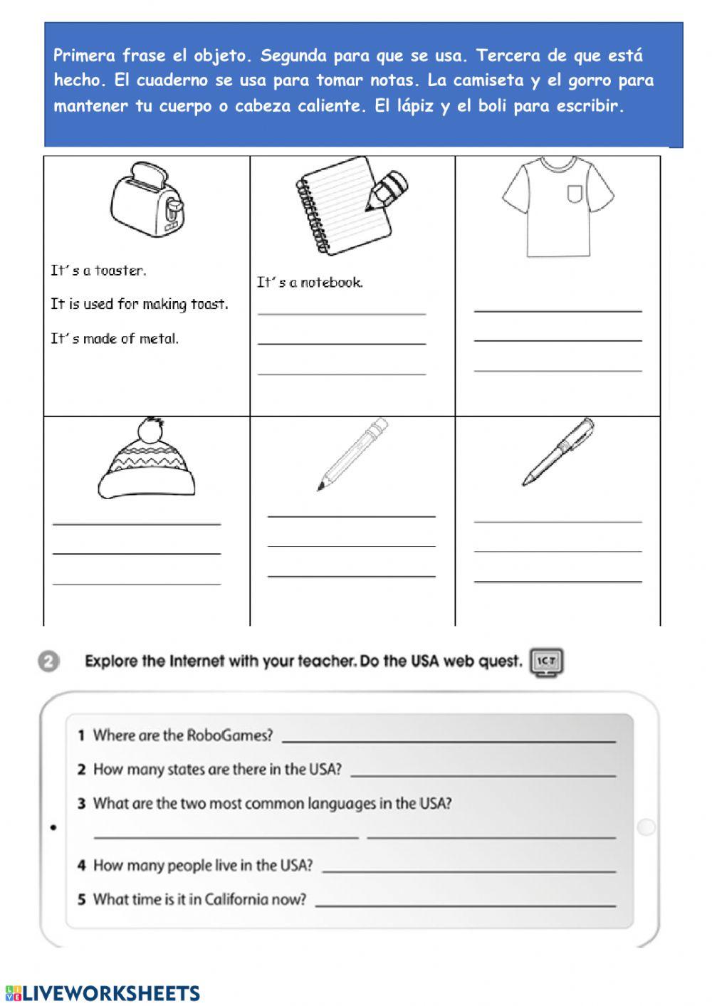 Material worksheet | Live Worksheets