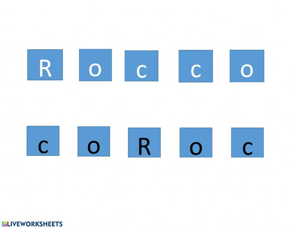 Rocco name drag and drop worksheet | Live Worksheets