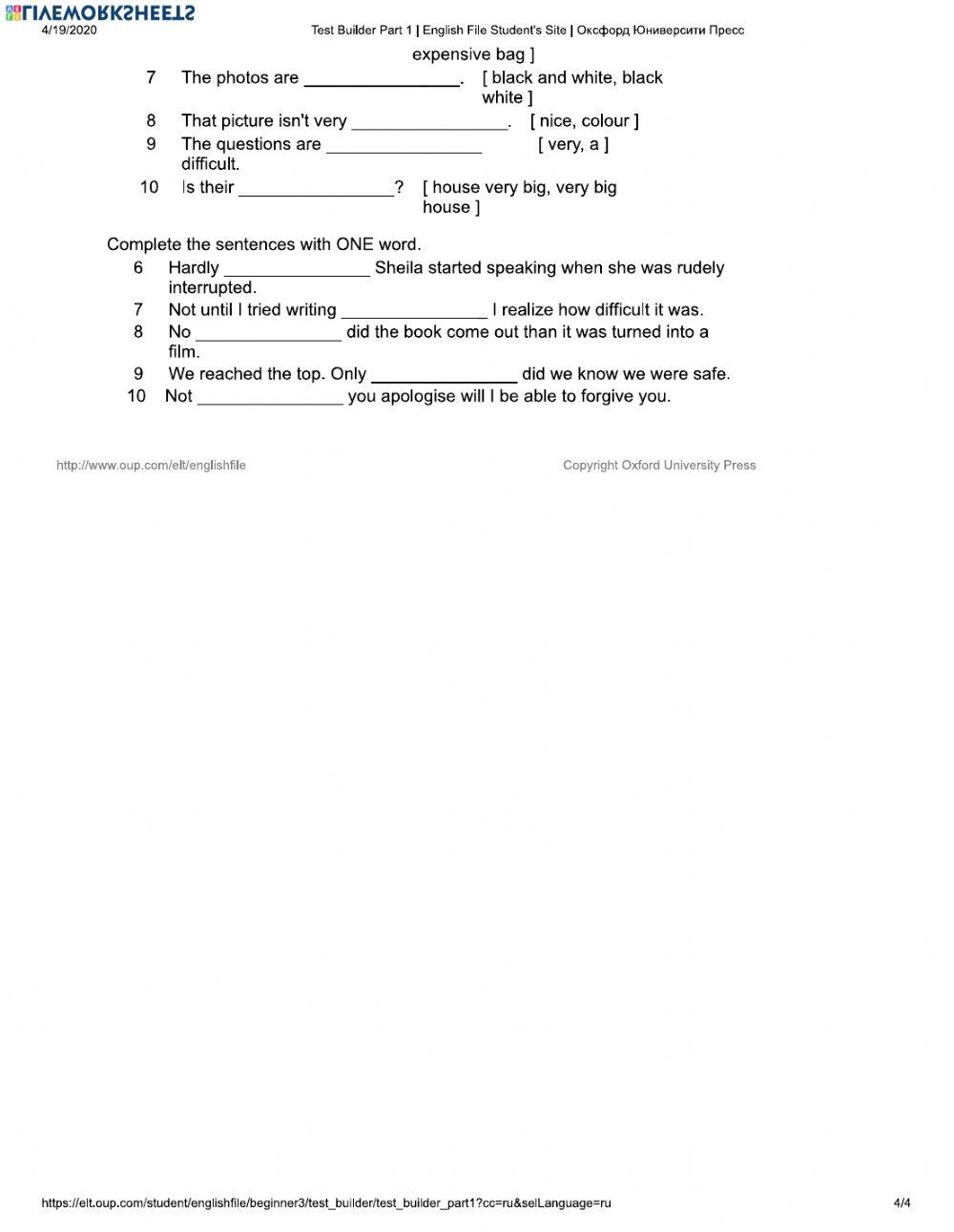 5491305 | test For Beginners. EF Units 1-4