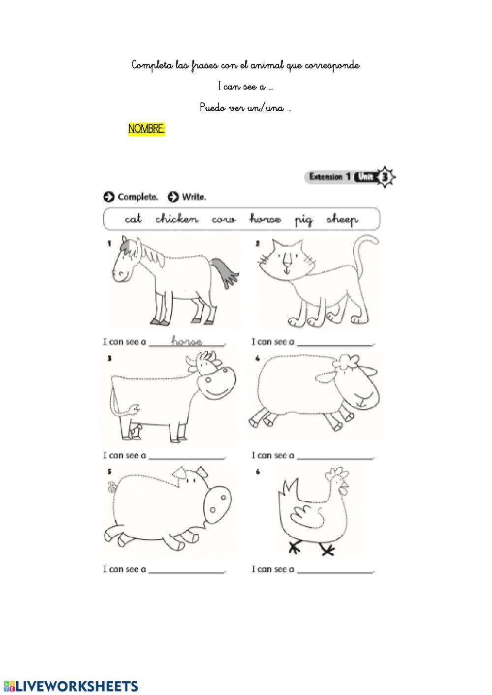 Unit 3 animals photocopiables worksheet | Live Worksheets