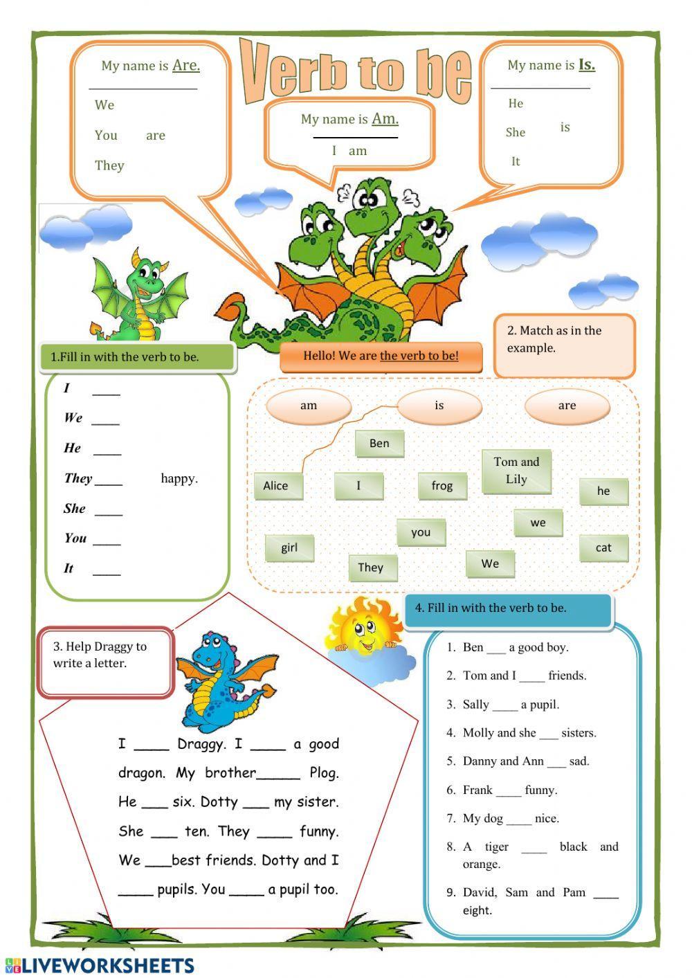 Pdf online activity: To be | Live Worksheets