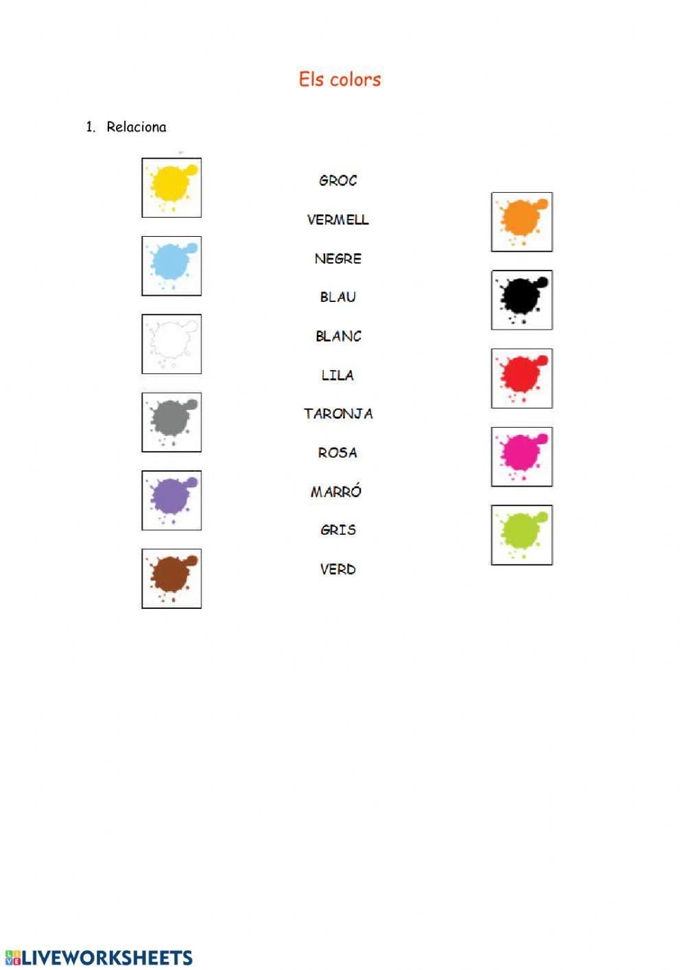 Els colors | Free Interactive Worksheets | 109736