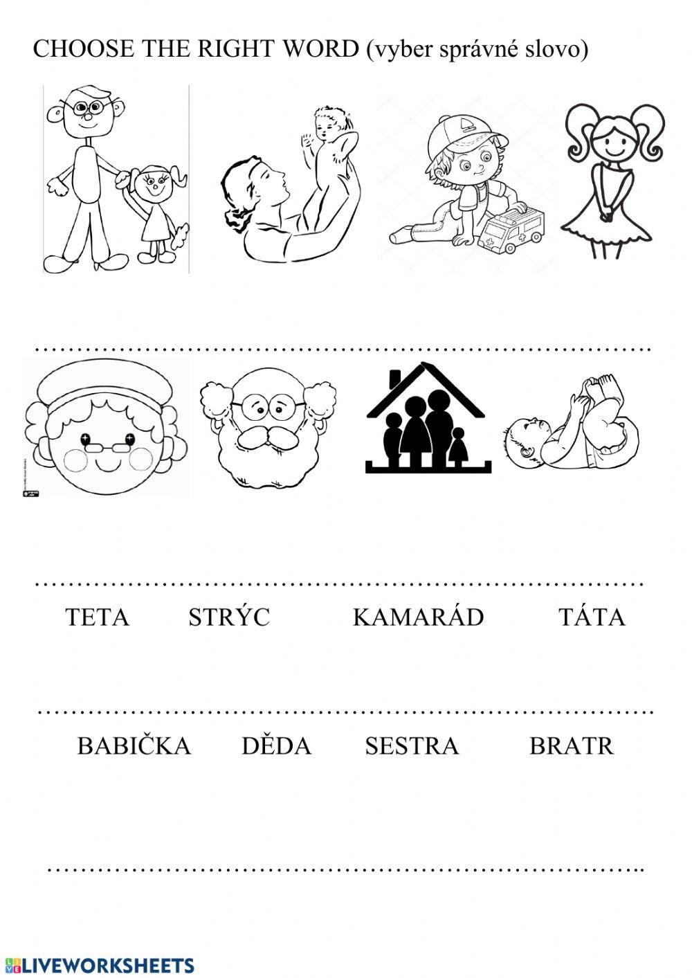 Family test interactive worksheet | Live Worksheets