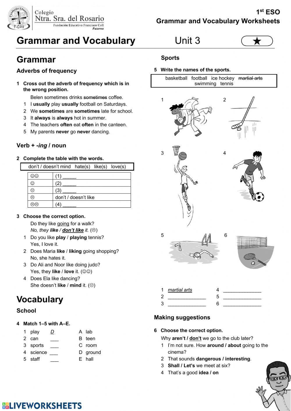 Unit 3 1º Eso One Star Worksheet Live Worksheets