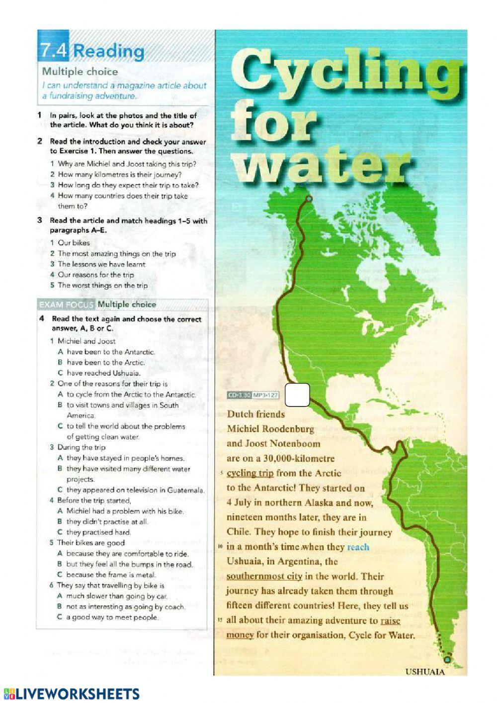 Cycling | Free Interactive Worksheets | 110997