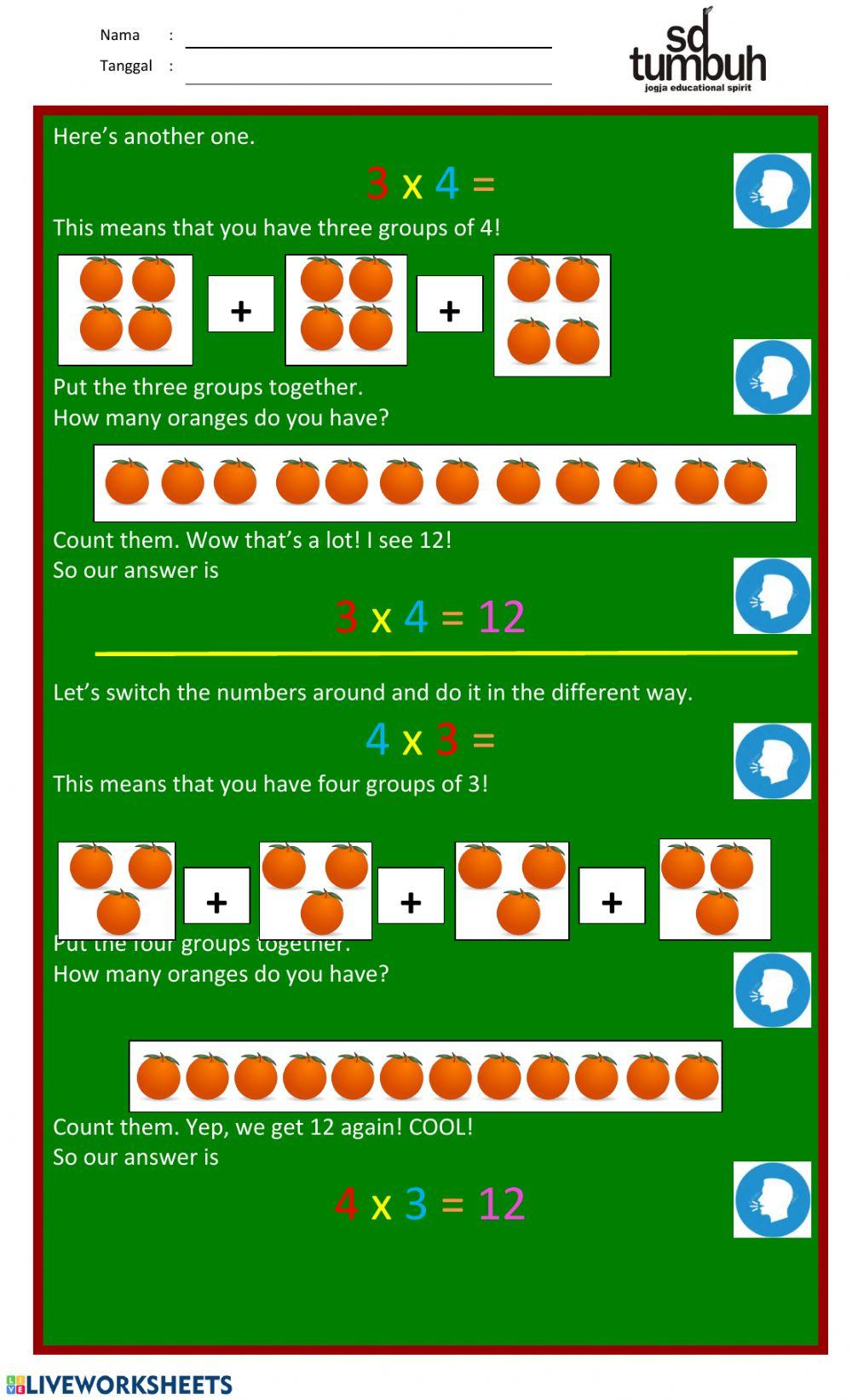 Materi dan tugas CIPP Math 1A worksheet | Live Worksheets
