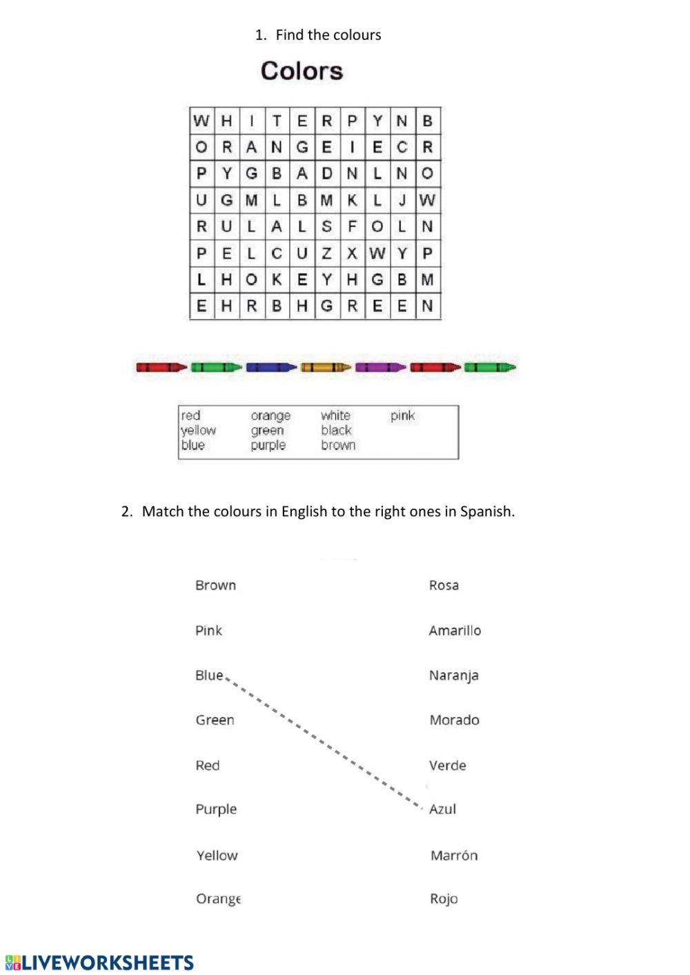 Colours interactive activity for Primary leve | Live Worksheets
