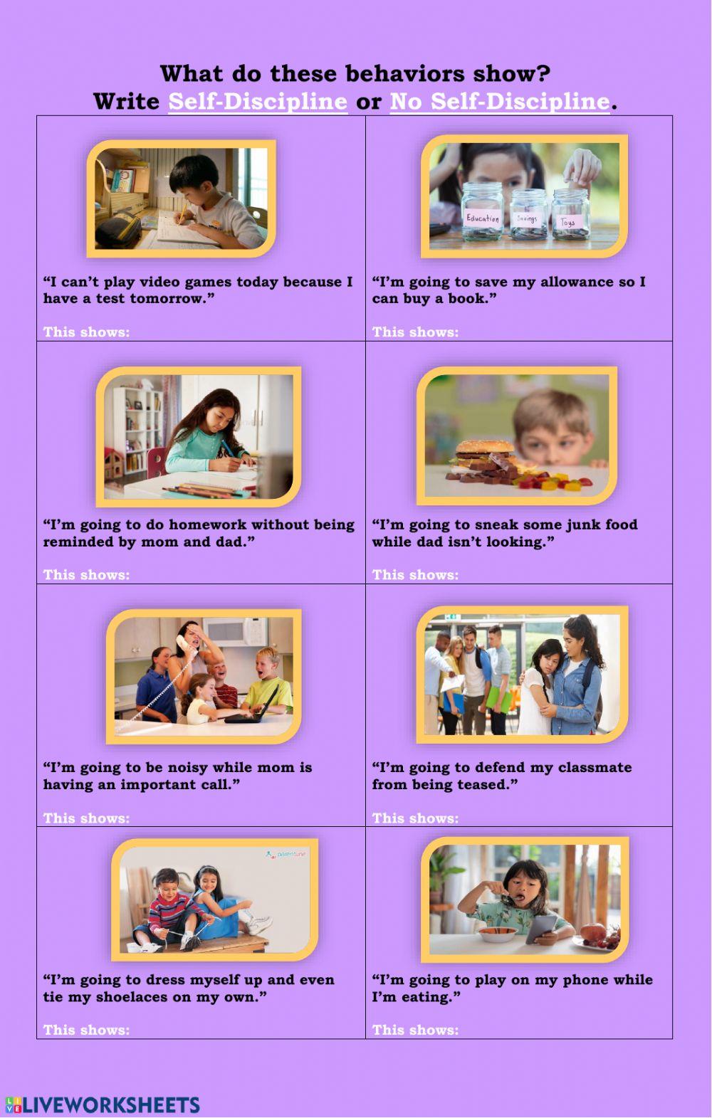 Self discipline Worksheet Live Worksheets self-discipline-worksheet-live-worksheets