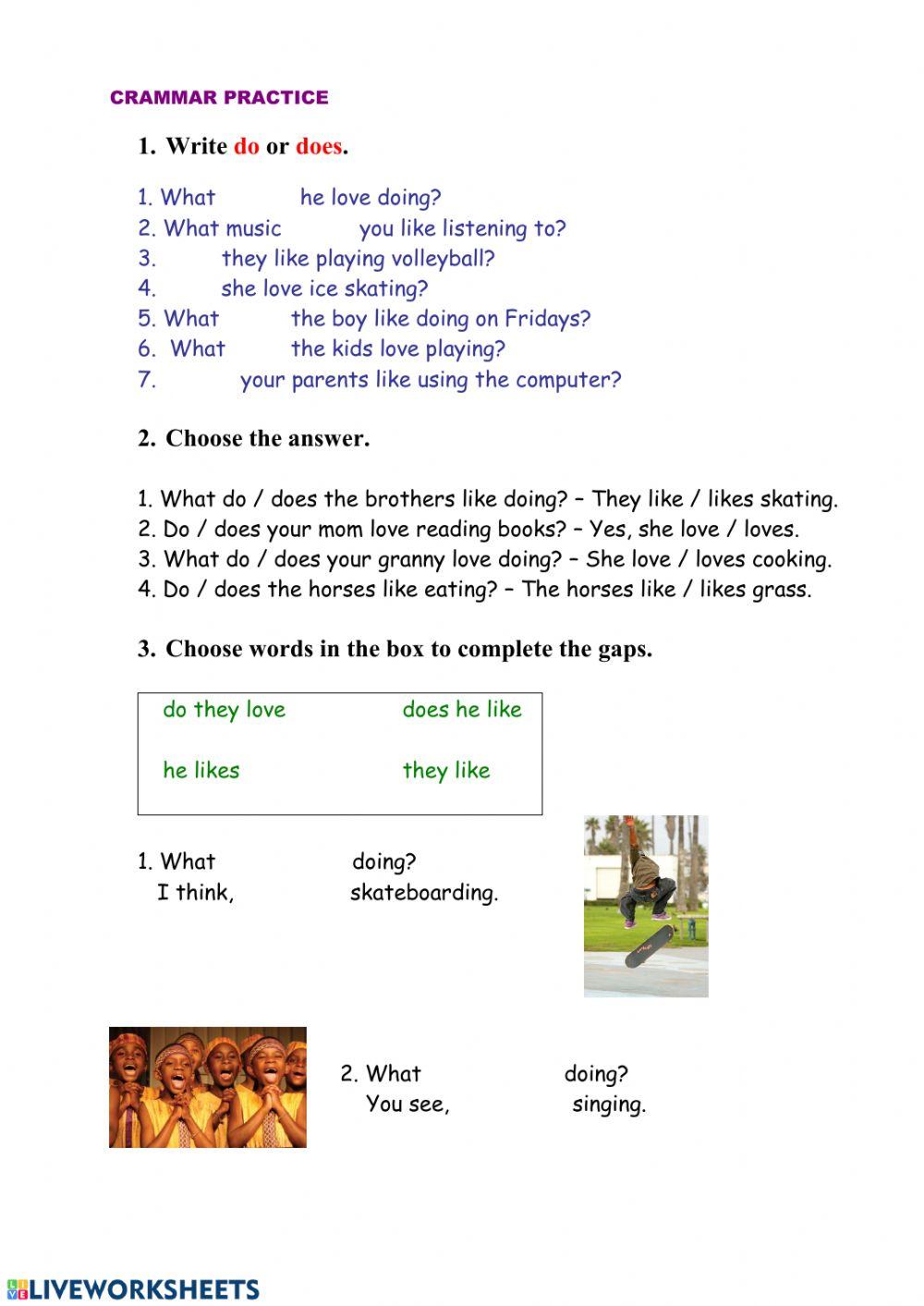 Present Simple worksheet for grade 2 | Live Worksheets