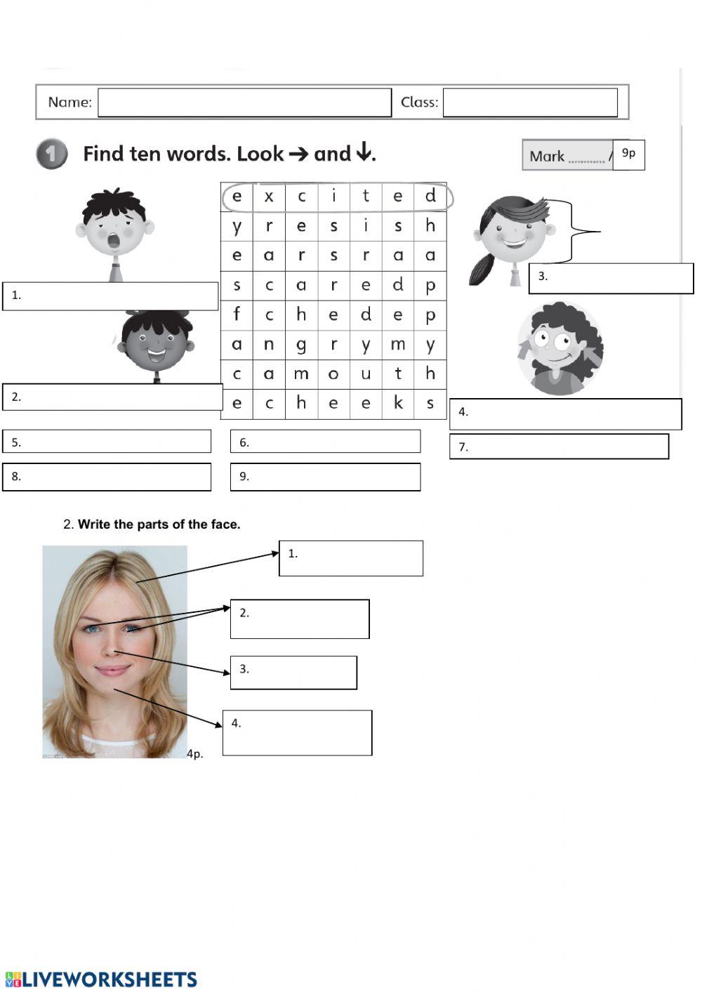Test-3rd-grade-face-emotions-can worksheet | Live Worksheets