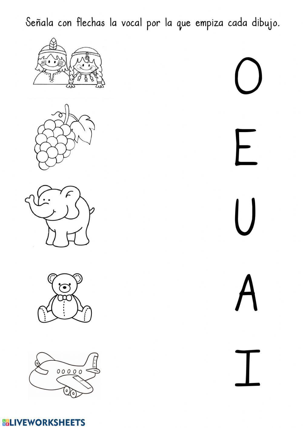 Las vocales | Free Interactive Worksheets | 79698