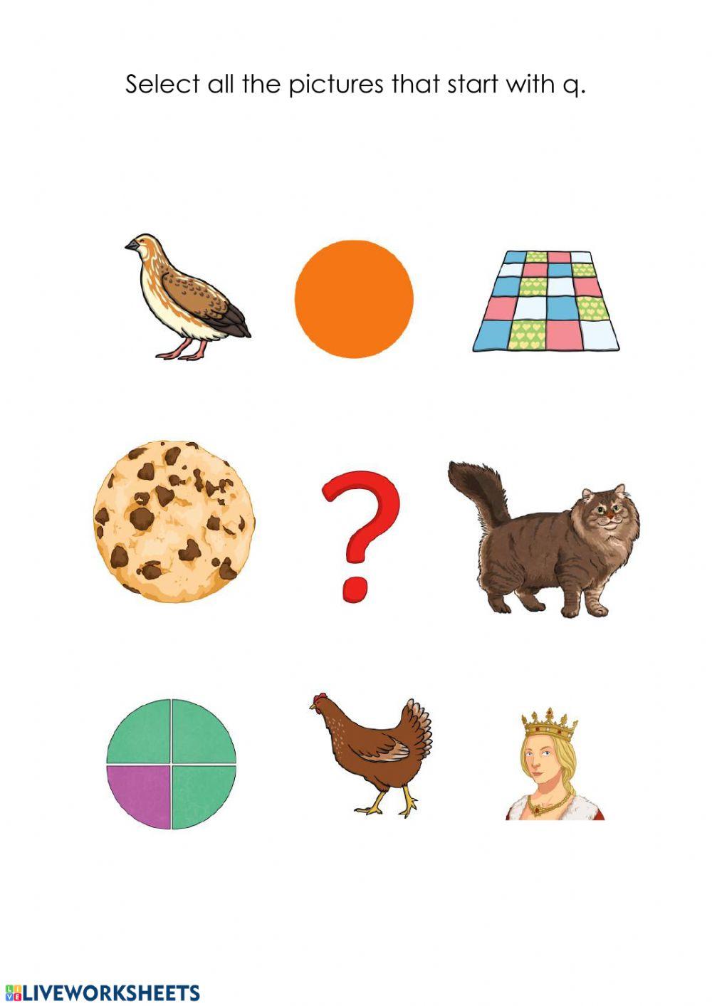 Phonics Q | kiouvle | Live Worksheets