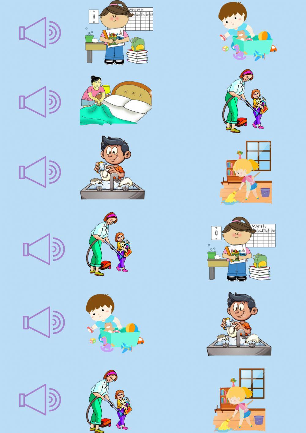 Chores interactive worksheet | Live Worksheets