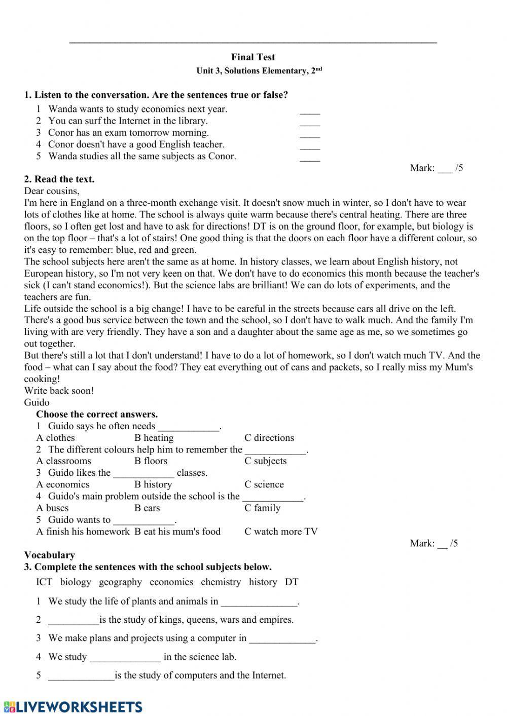 Solutions Eleme… | Free Interactive Worksheets | 80230