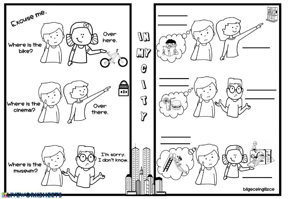 In my city - Here There worksheet | Live Worksheets