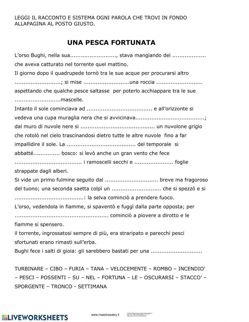 Orso Bughi worksheet | Live Worksheets
